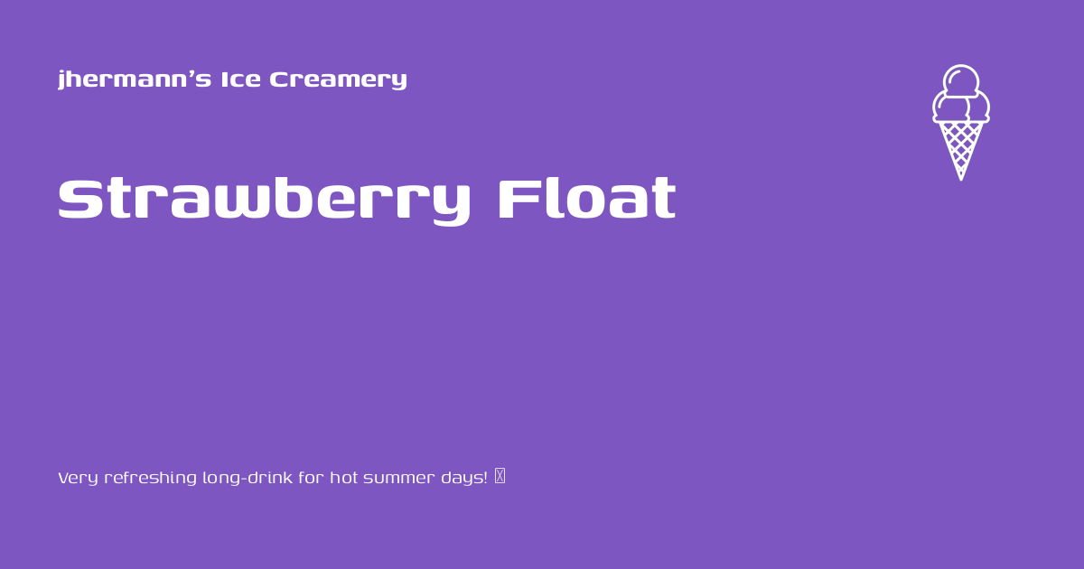 Strawberry Float - jhermann's Ice Creamery